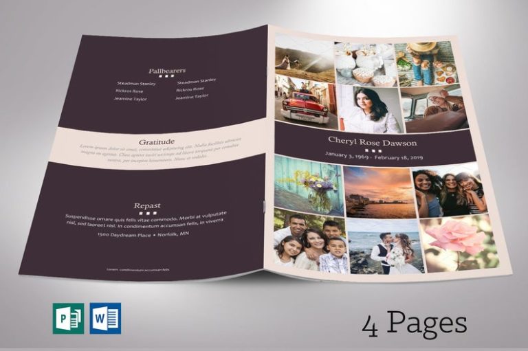 68 Funeral Programs Template for Women | Godserv Designs