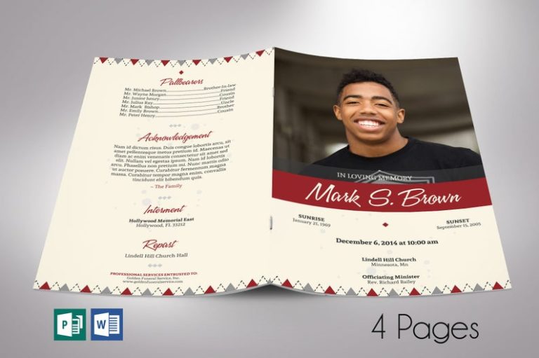 Funeral Programs for Men - 61 | Word Templates | Godserv