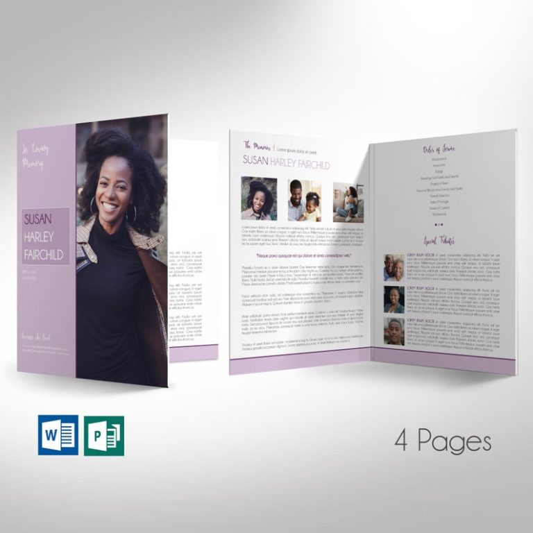 68 Funeral Programs Template for Women | Godserv Designs
