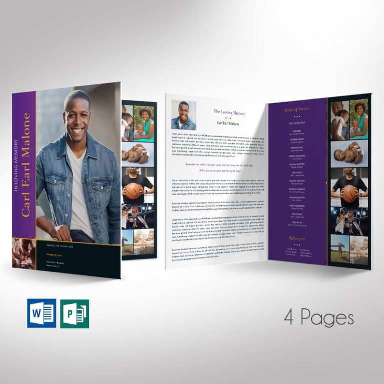 Funeral Programs for Men - 61 | Word Templates | Godserv