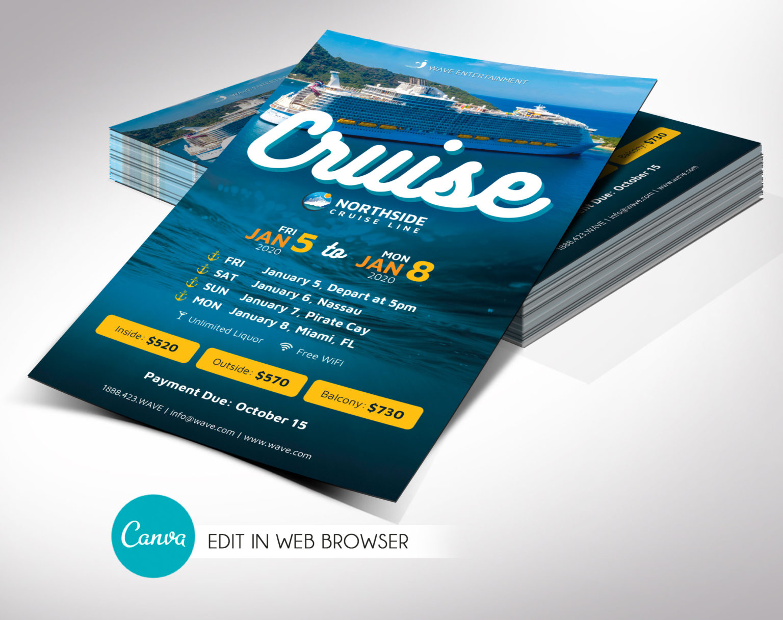 Cruise Flyer Templates | Cruise Yacht Party flyers | Godserv Design