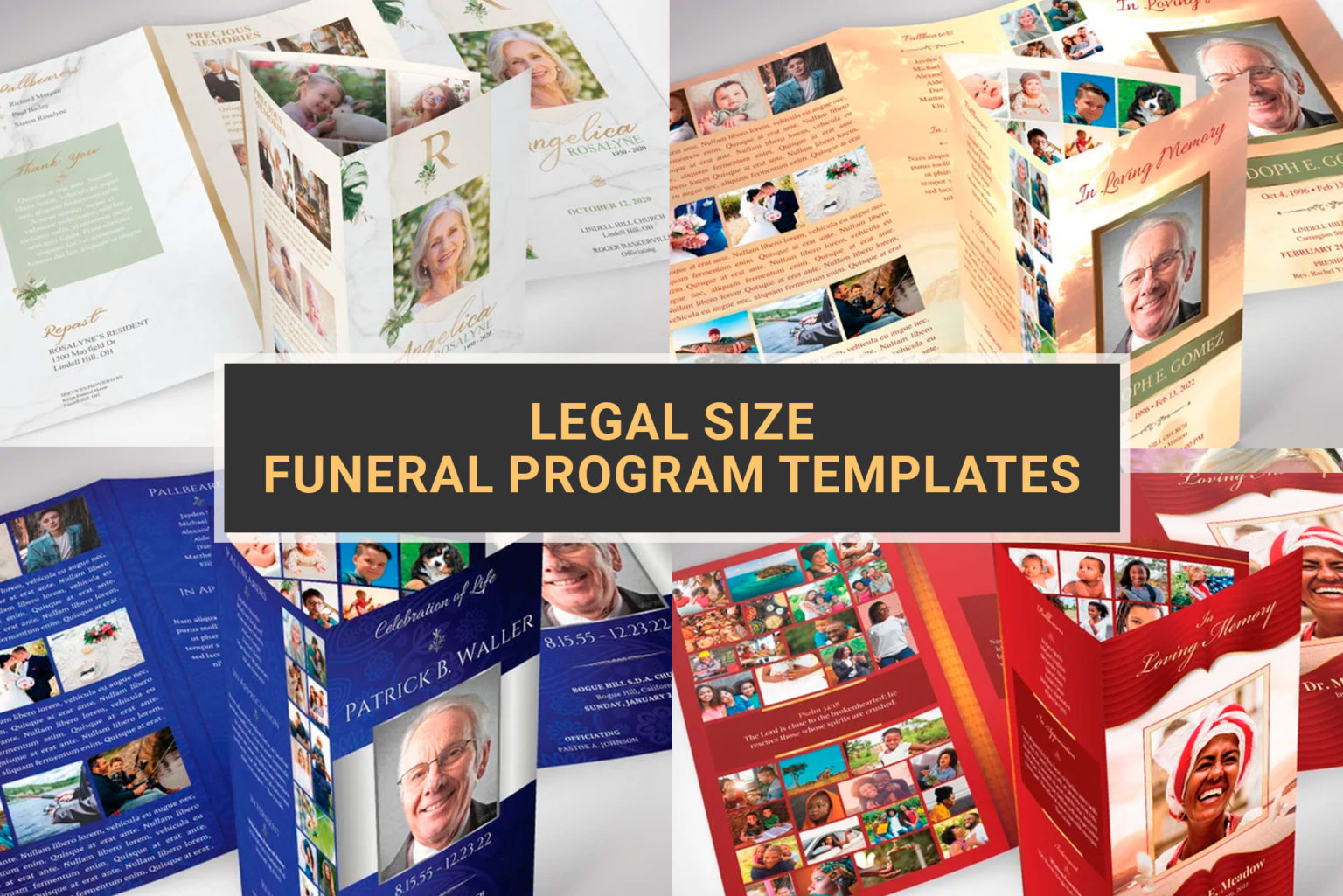 Legal Trifold Funeral Program Templates » Godserv Designs