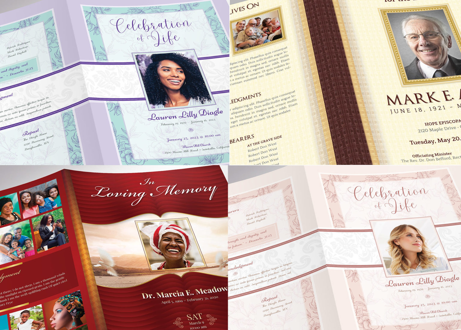 26 Victorian Style Funeral Program Templates » Godserv Designs