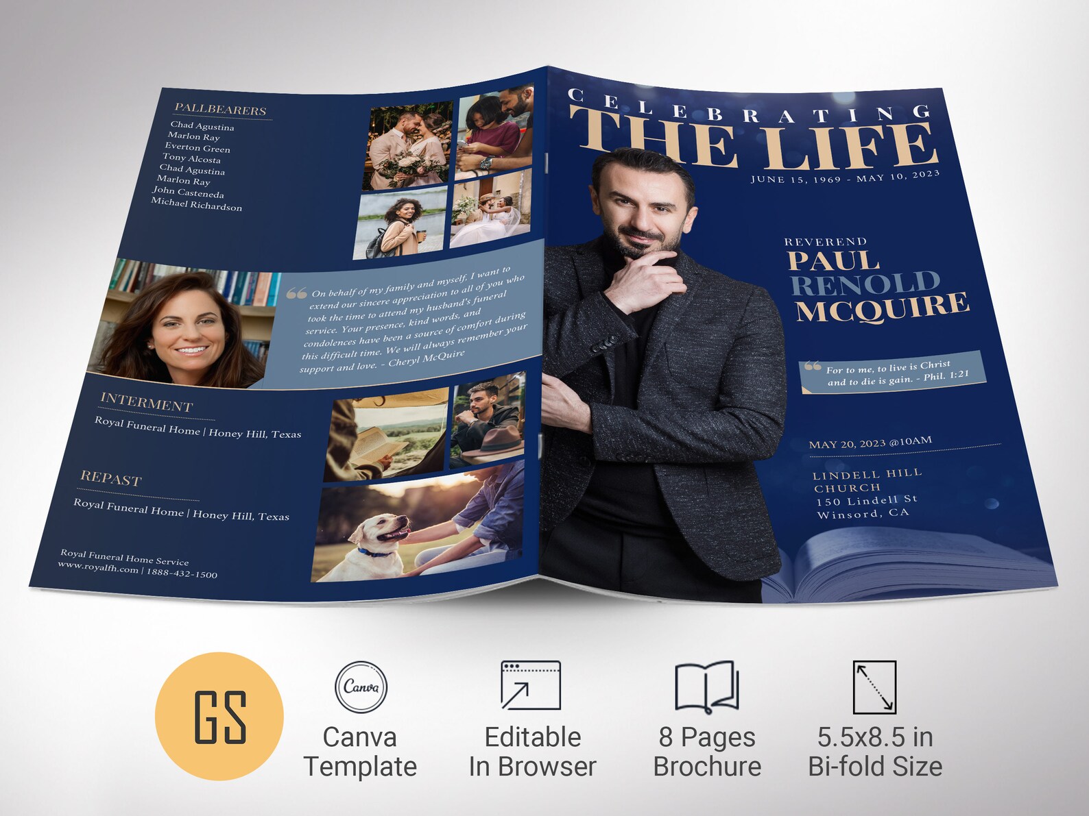 Magazine Style Funeral Program Template » Godserv Designs