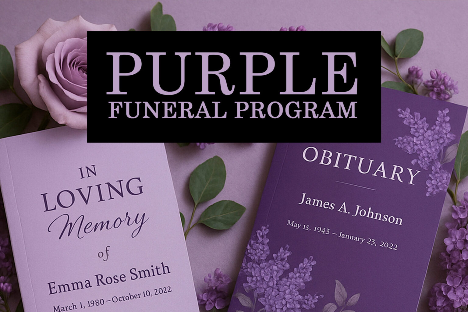 Purple Funeral Program Templates That Honor with Dignity » Godserv Designs
