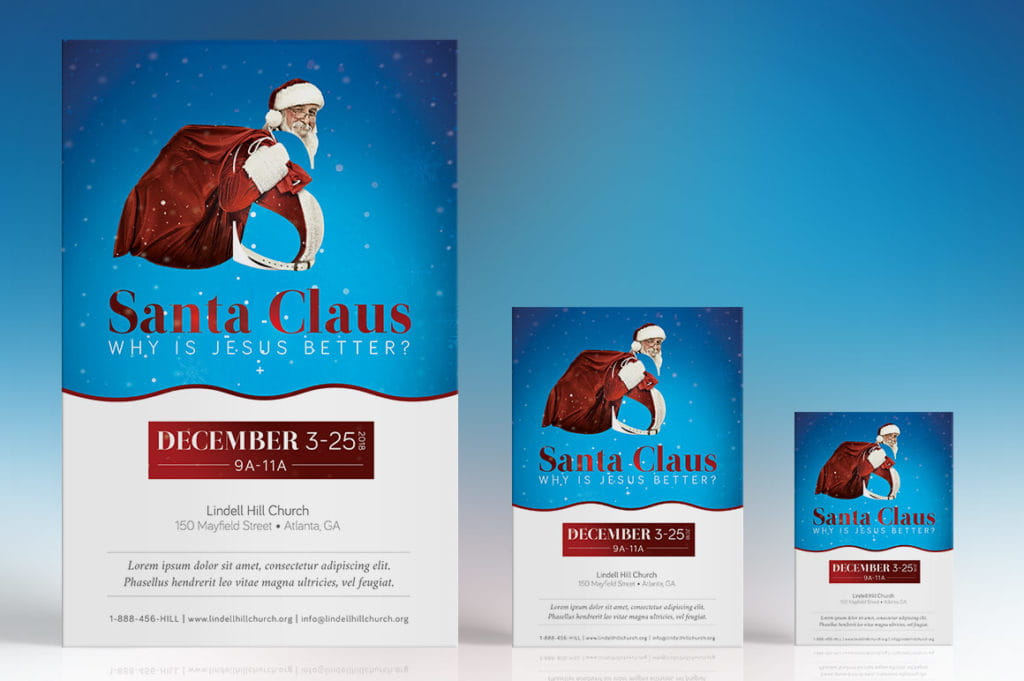 Santa Christmas Church Flyer Poster Template » Godserv Designs