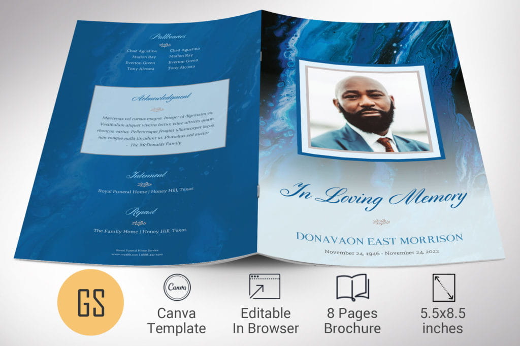 Blue Marble Funeral Program Template » Godserv Designs