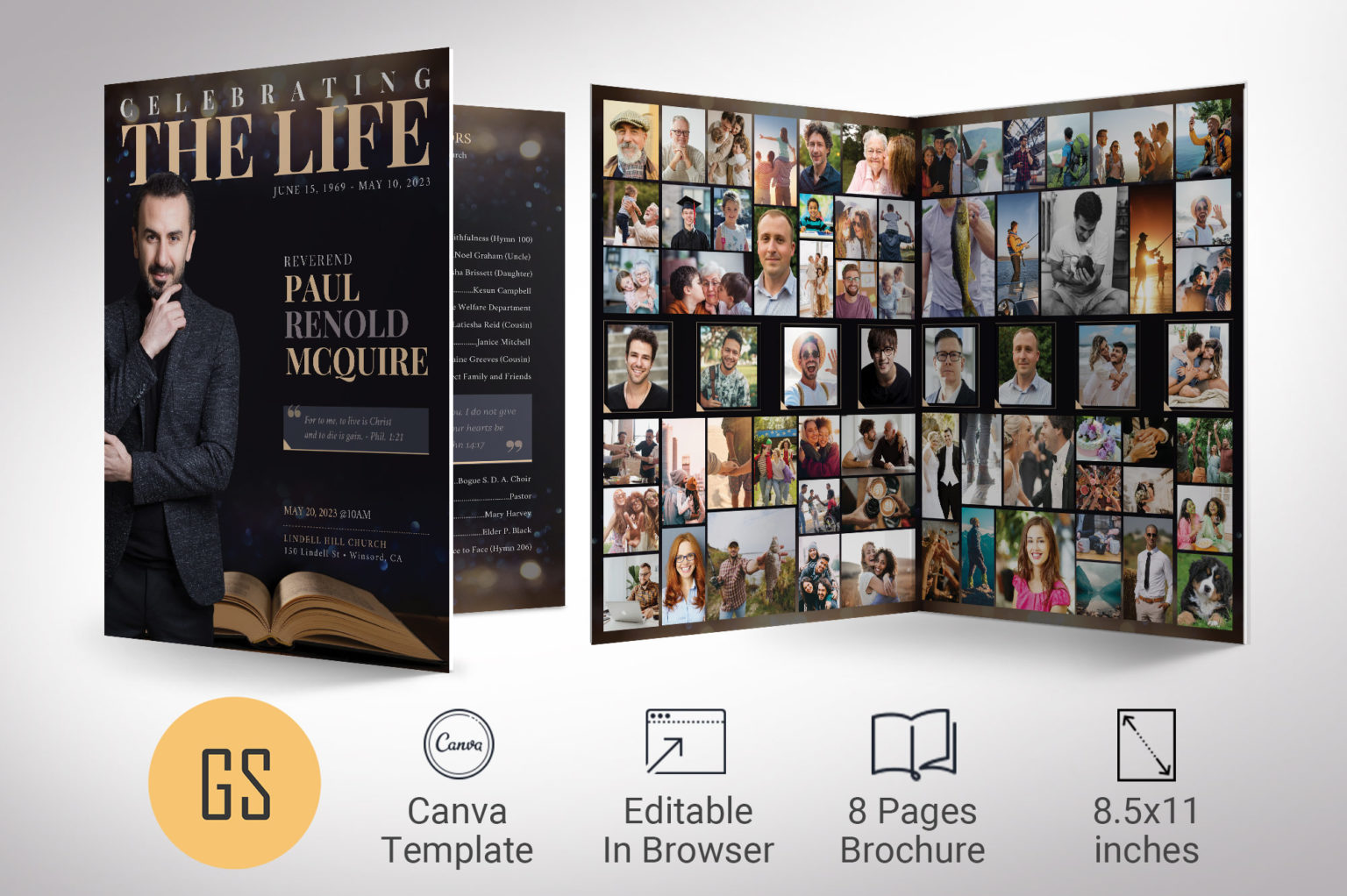 Life Tabloid Funeral Program Template » Godserv Designs