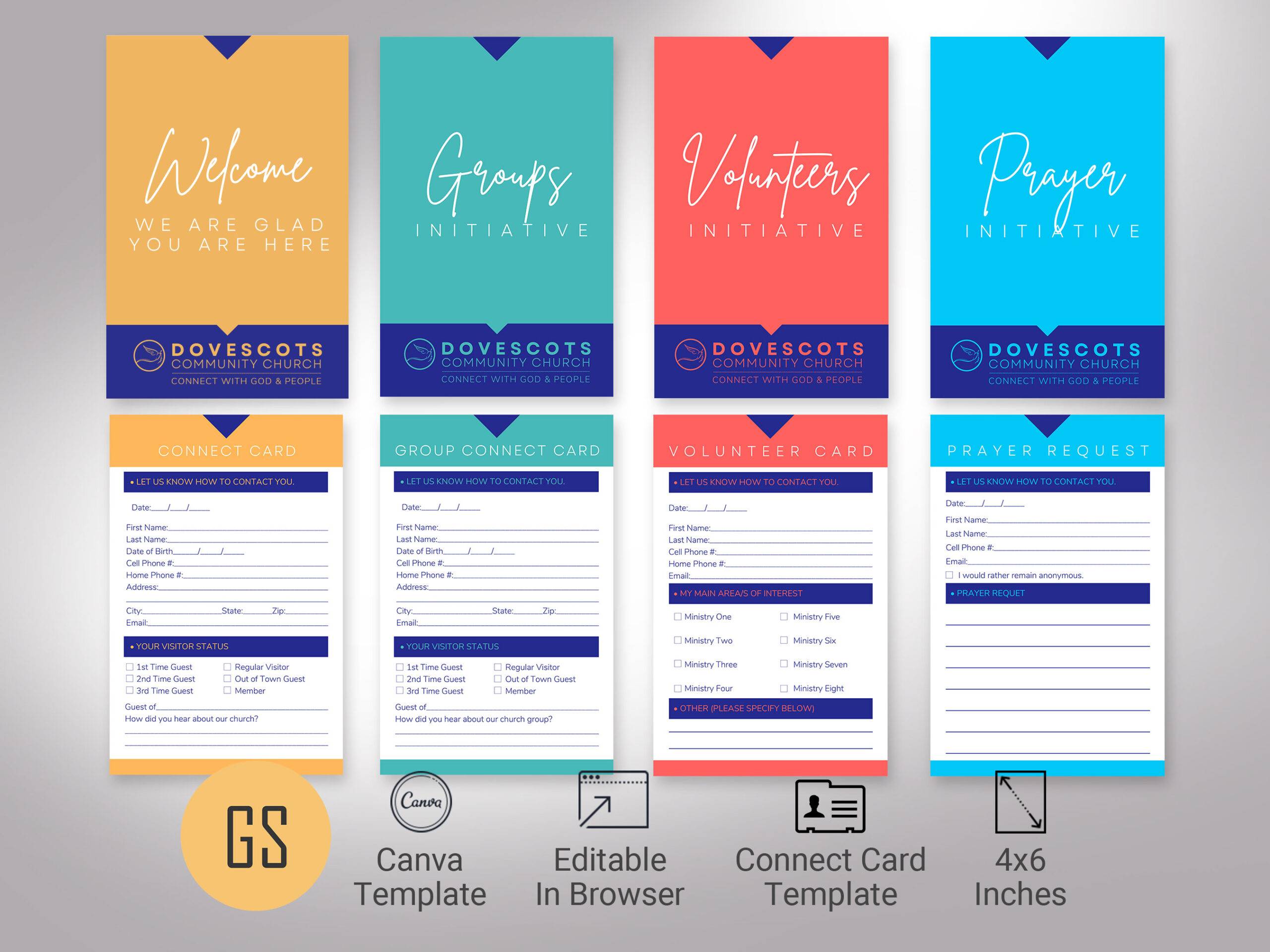 Connect Card Set Canva Template » Godserv Designs